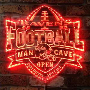 Baltimore Ravens Man Cave RGB LED Sign | SafeSpecial - LED Neon Signs ...