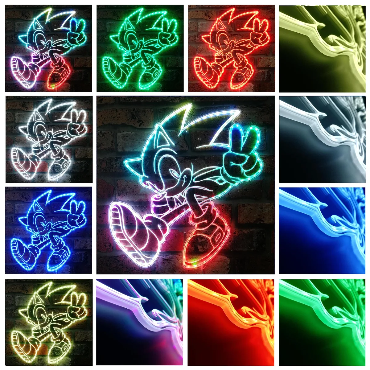 Sonic the Hedgehog Sonic RGB LED Sign | SafeSpecial - LED Neon Signs ...